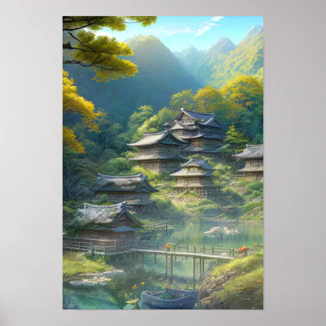 Hidden Mountain Village Poster | Zazzle