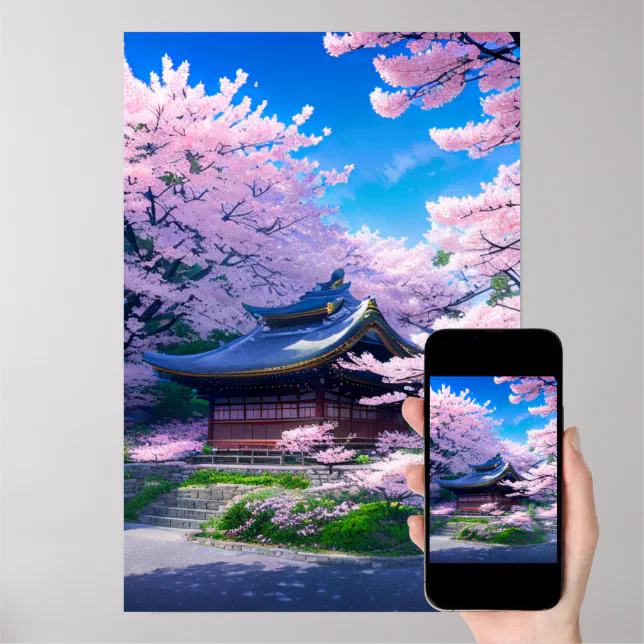 Hidden Sanctuary, Cherry Blossom Shrine Poster | Zazzle