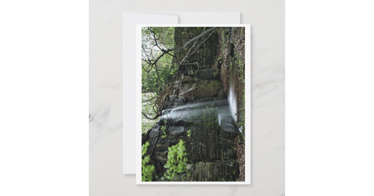 Hidden Spring Waterfall Holiday Card | Zazzle
