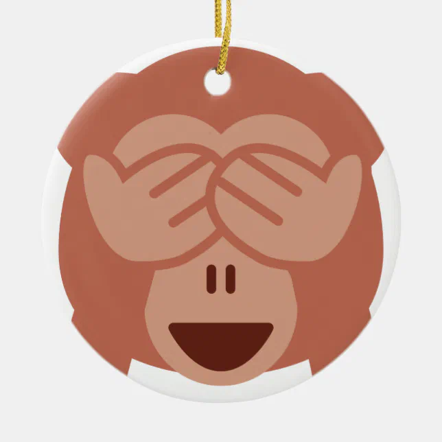 Hide and seek Emoji Monkey Ceramic Ornament | Zazzle