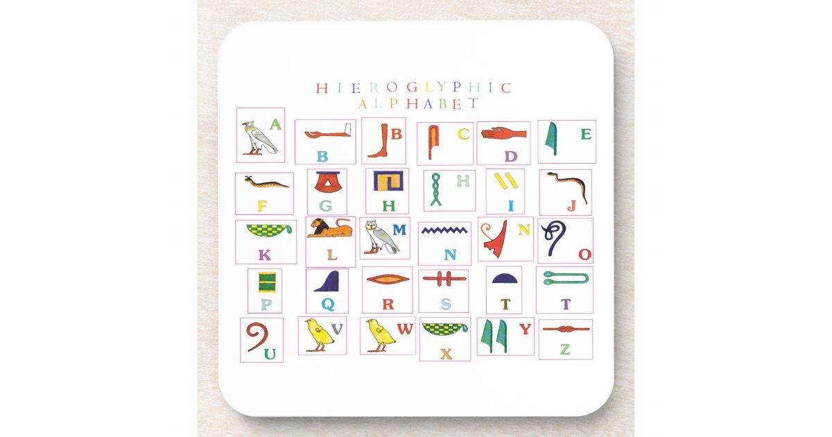 Hieroglyphic Alphabet beverage coaster | Zazzle