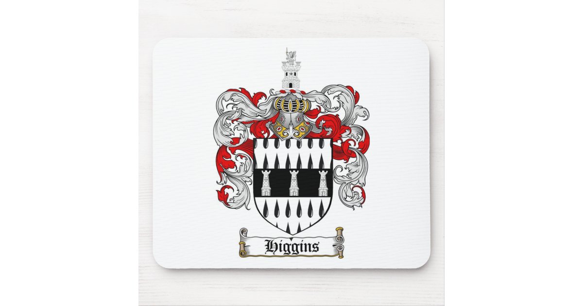 HIGGINS FAMILY CREST - HIGGINS COAT OF ARMS MOUSE PAD | Zazzle