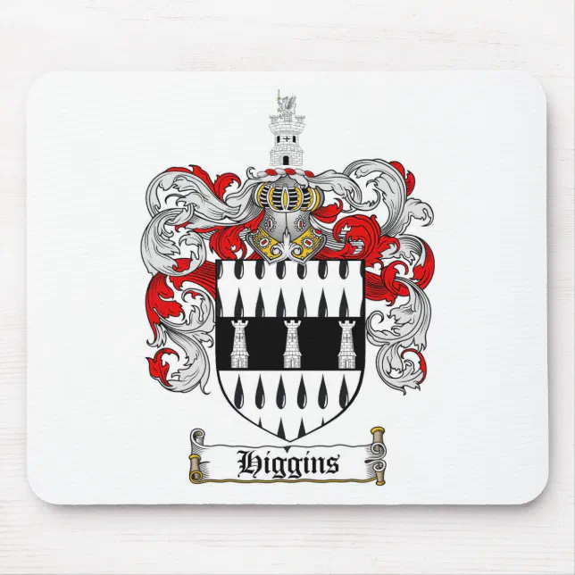 HIGGINS FAMILY CREST - HIGGINS COAT OF ARMS MOUSE PAD | Zazzle
