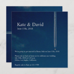 High Altitude Airplane Destination Wedding Custom Invitation | Zazzle