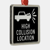 High Collision Location, Traffic Sign, Canada Metal Ornament | Zazzle