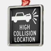 High Collision Location, Traffic Sign, Canada Metal Ornament | Zazzle