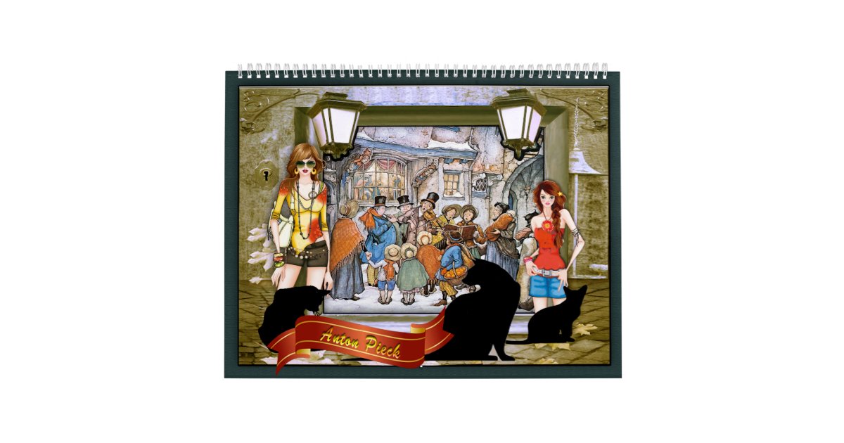 High Fashion & Anton Pieck Calendar | Zazzle