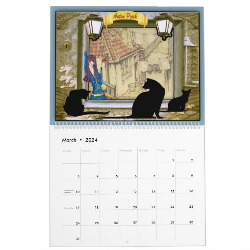 High Fashion & Anton Pieck Calendar | Zazzle
