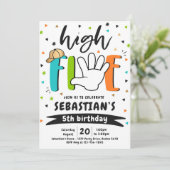 High Five Birthday Hi Five 5th Birthday Party Invitation | Zazzle
