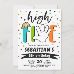 High Five Birthday Hi Five 5th Birthday Party Invitation | Zazzle