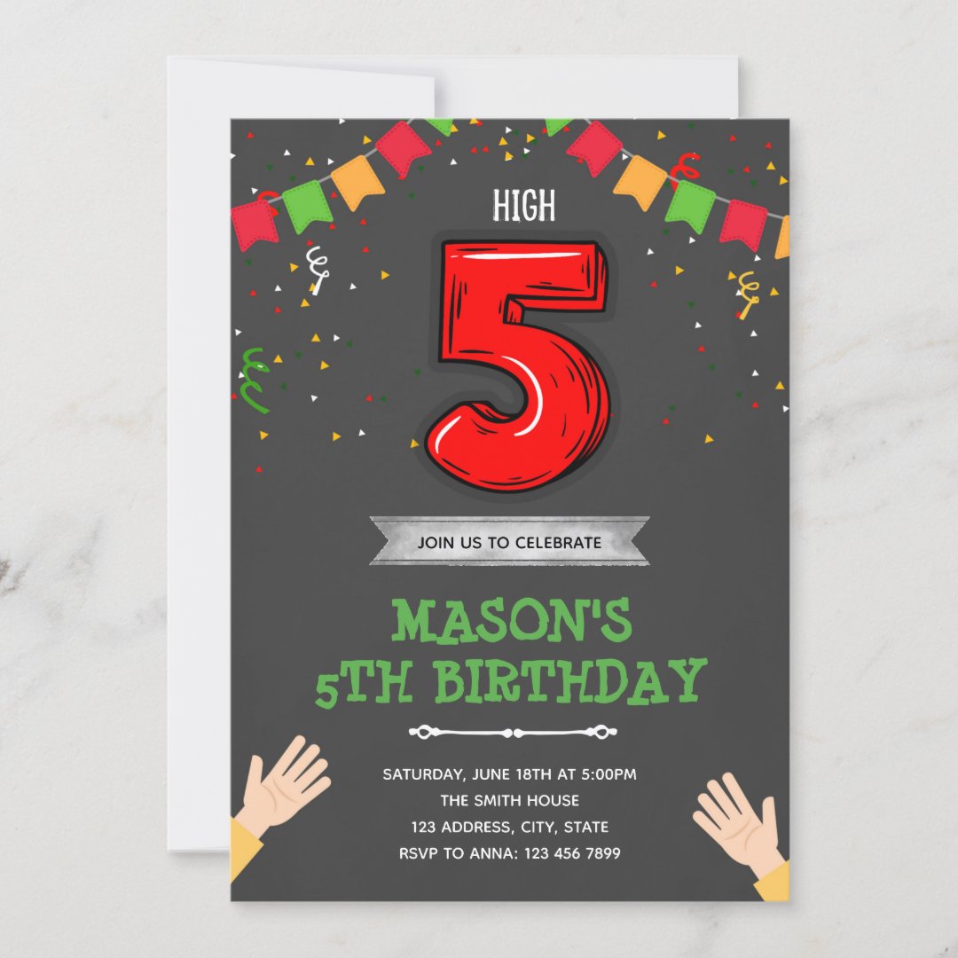 High five birthday invitation | Zazzle