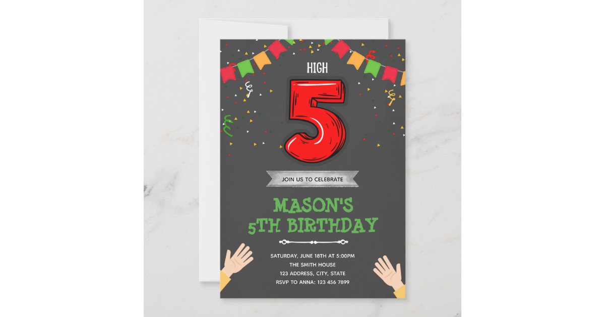 High five birthday invitation | Zazzle