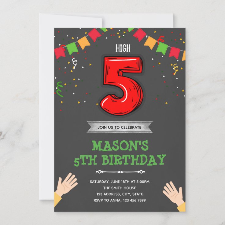 High five birthday invitation | Zazzle