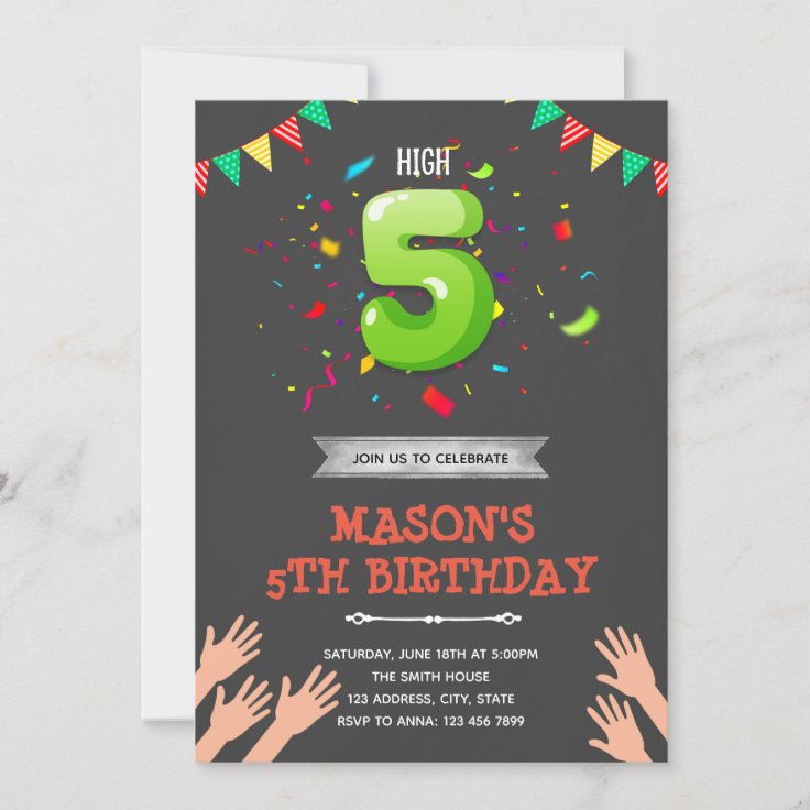 High five birthday Invitation | Zazzle