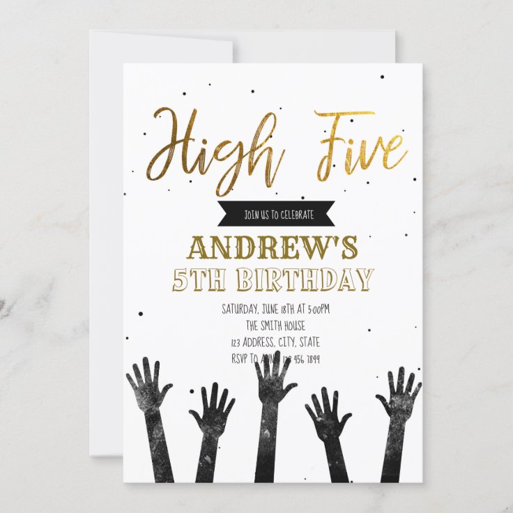 High five birthday invitation | Zazzle