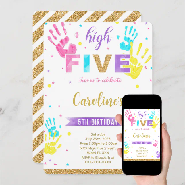 High Five Birthday Invitation | Zazzle