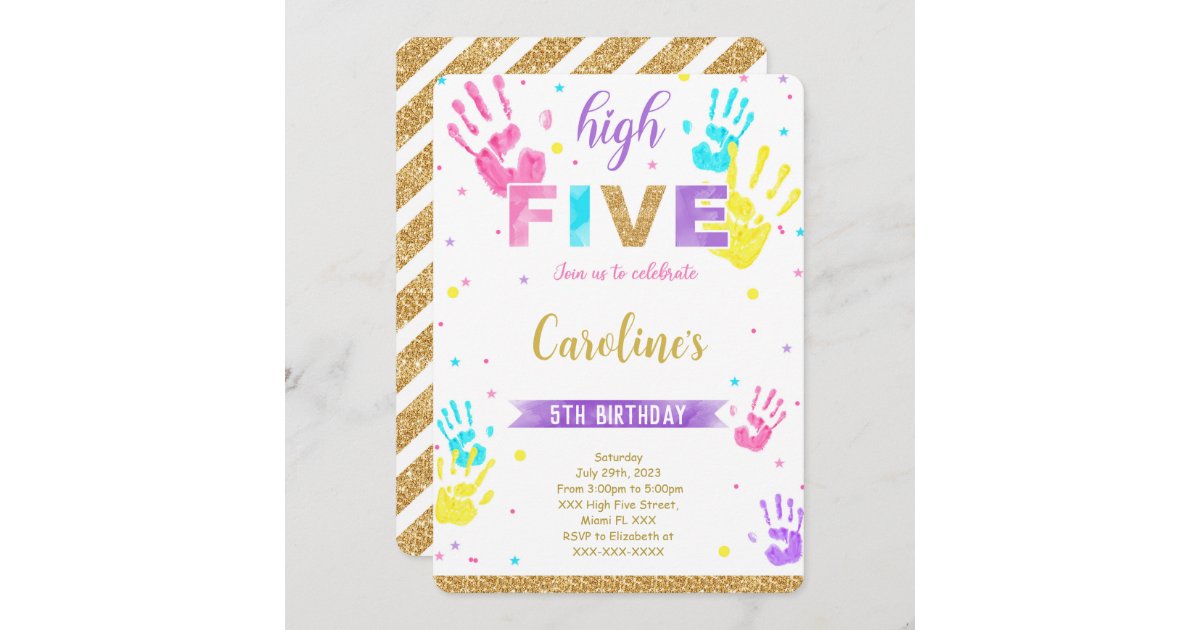 High Five Birthday Invitation | Zazzle