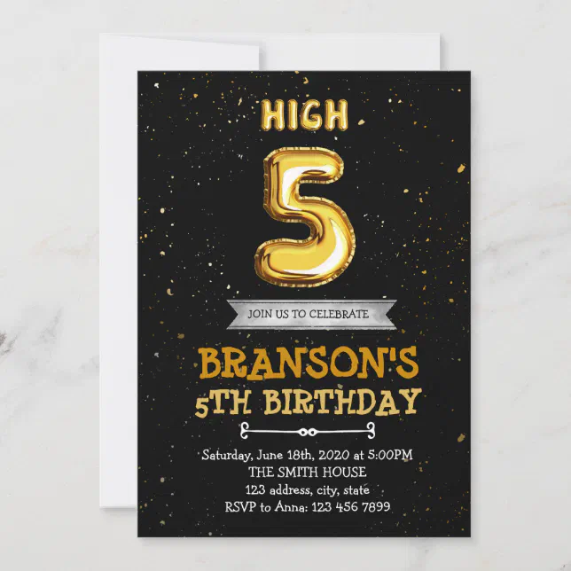 High five birthday party invitation | Zazzle