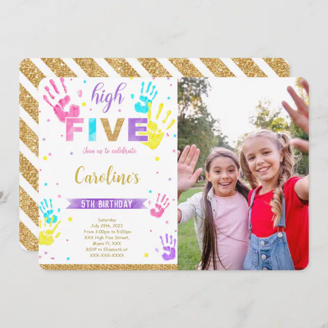 High Five Birthday Photo Invitation | Zazzle