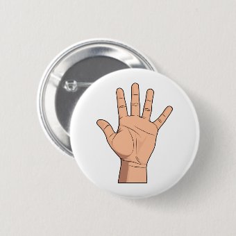 High Five Open Hand Sign Five Fingers Gesture Button | Zazzle