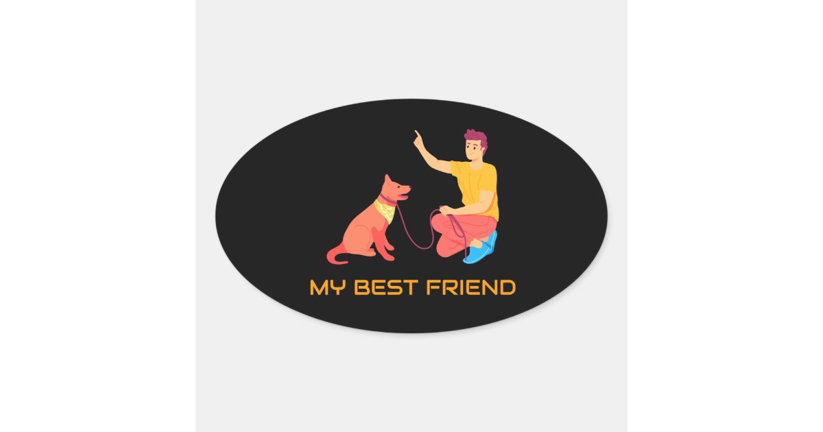 "High-Five with Bestie" Oval Sticker | Zazzle