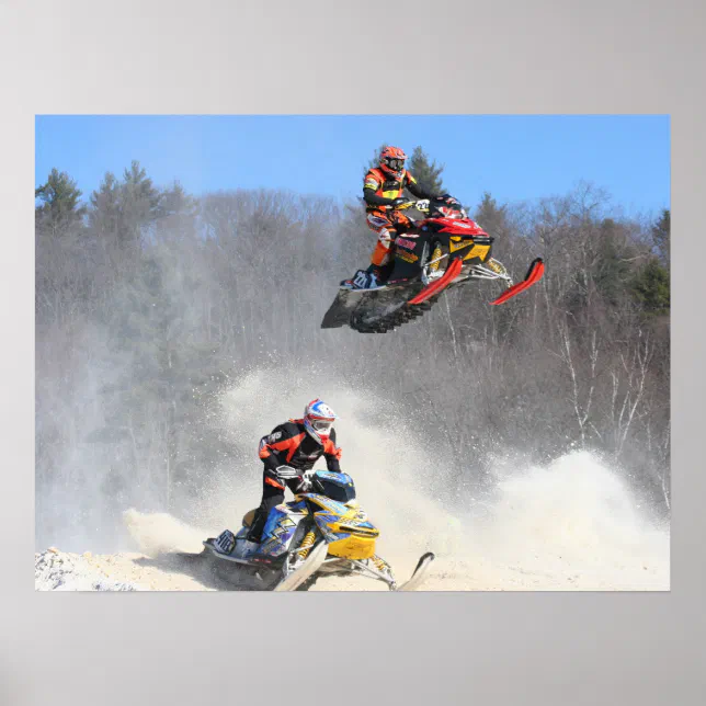 High Flying Snowmobile Print | Zazzle