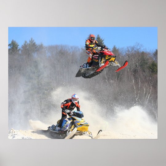 High Flying Snowmobile Print | Zazzle.com