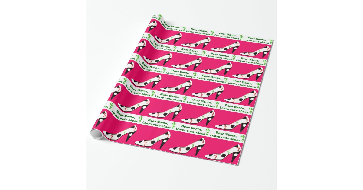 High Heel Christmas Shoes red Wrapping Paper | Zazzle