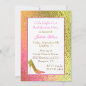 High Heel Foil Look Bachelorette Party Invitation | Zazzle