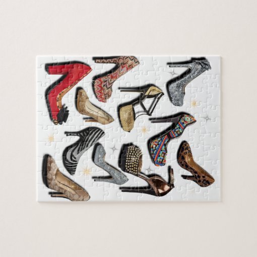 High Heel Shoe Collage Sparkle Fashion Pumps Jigsaw Puzzle | Zazzle