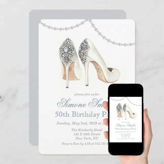 High Heel Shoe Couture Birthday Invitation | Zazzle