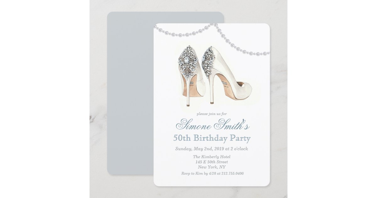 High Heel Shoe Couture Birthday Invitation | Zazzle