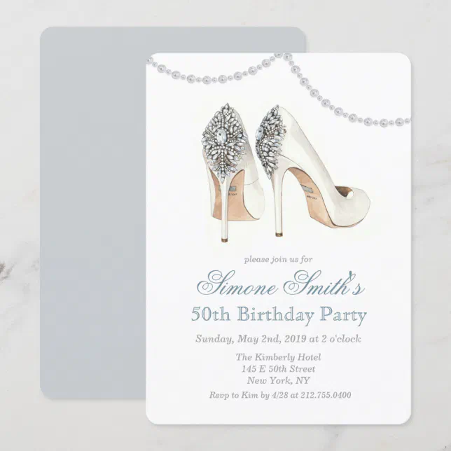 High Heel Shoe Couture Birthday Invitation | Zazzle