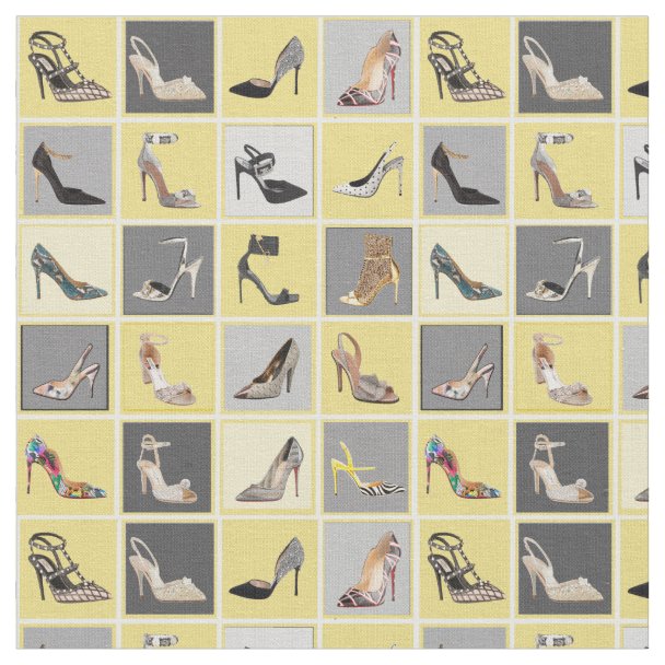 Stilettos High Heel Collage Fabric | Zazzle