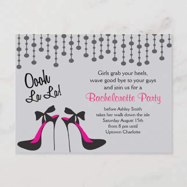 High Heels Bachelortte Party Invitation | Zazzle