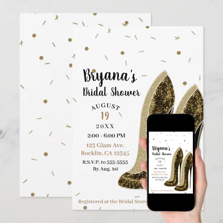 High Heels Fashion Shoes Glam Beauty Bridal Shower Invitation | Zazzle