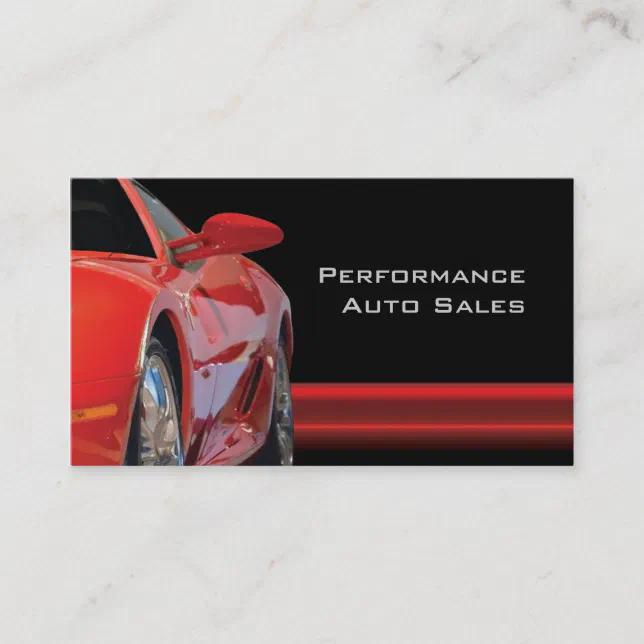 High Performance Auto Sales and Service Business Card | Zazzle