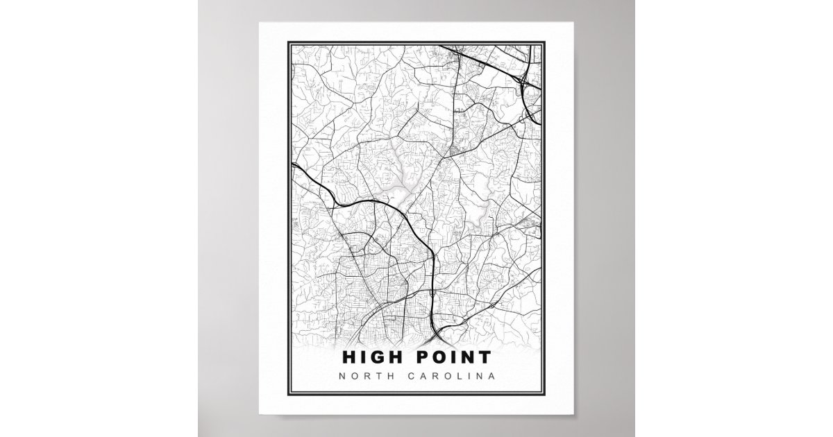 High Point Map Poster | Zazzle