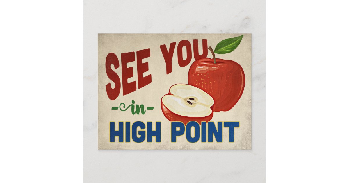 High Point North Carolina Apple - Vintage Travel Postcard | Zazzle