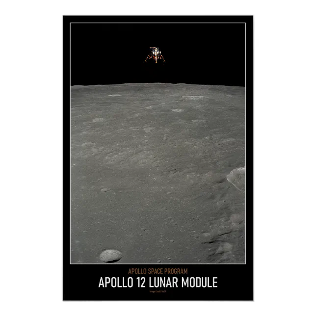 High Resolution Astronomy Apollo 12 Lunar Module Poster | Zazzle