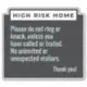 HIGH RISK HOME WARNING STICKER | Zazzle