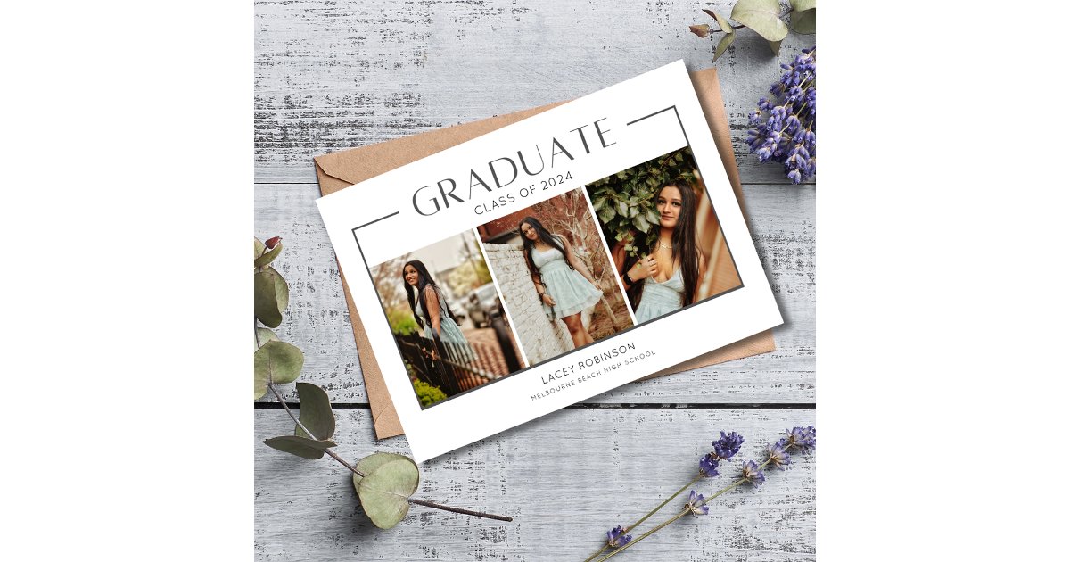 High School 3 Photo Girls Graduation Party | Zazzle