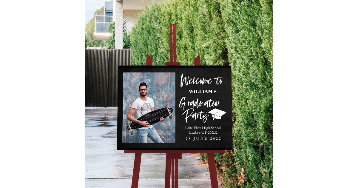 High School Chalk Graduation Party Welcome Sign | Zazzle