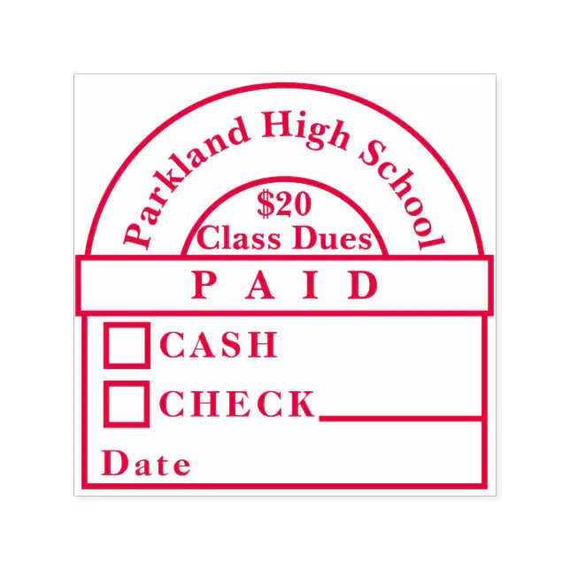 High School Class Dues Paid Stamp | Zazzle