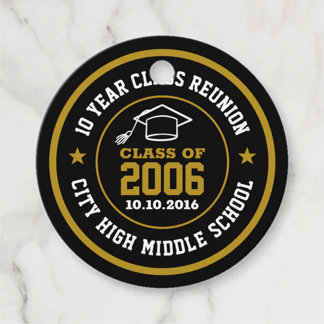 High School Class Reunion College Graduation Year Favor Tags | Zazzle