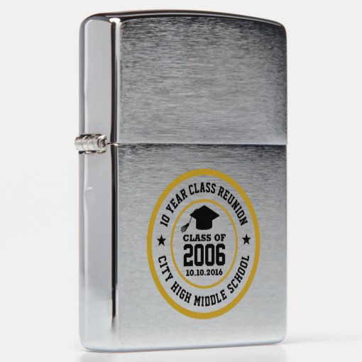 High School Class Reunion College Graduation Year Zippo Lighter | Zazzle