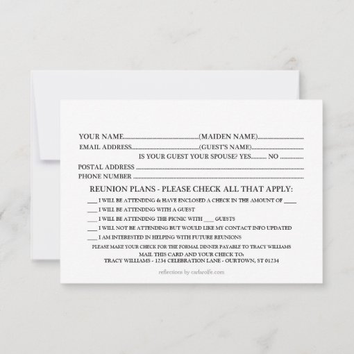 High School Class Reunion RSVP | Zazzle