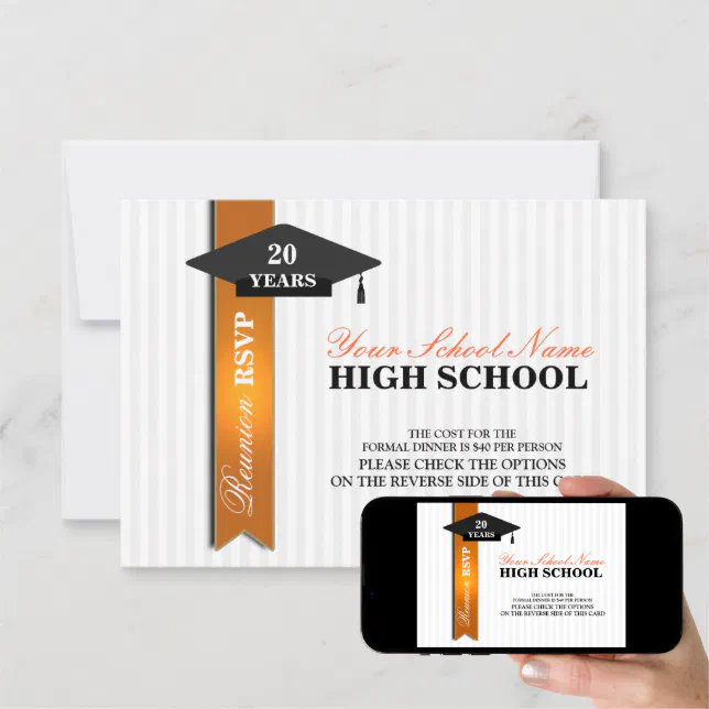 High School Class Reunion RSVP Invitation | Zazzle