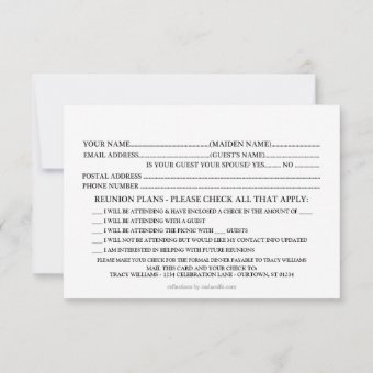 High School Class Reunion RSVP Invitation | Zazzle