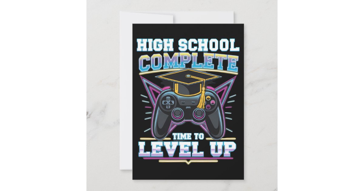 High School Complete Gamer Gaming Graduation Invitation | Zazzle